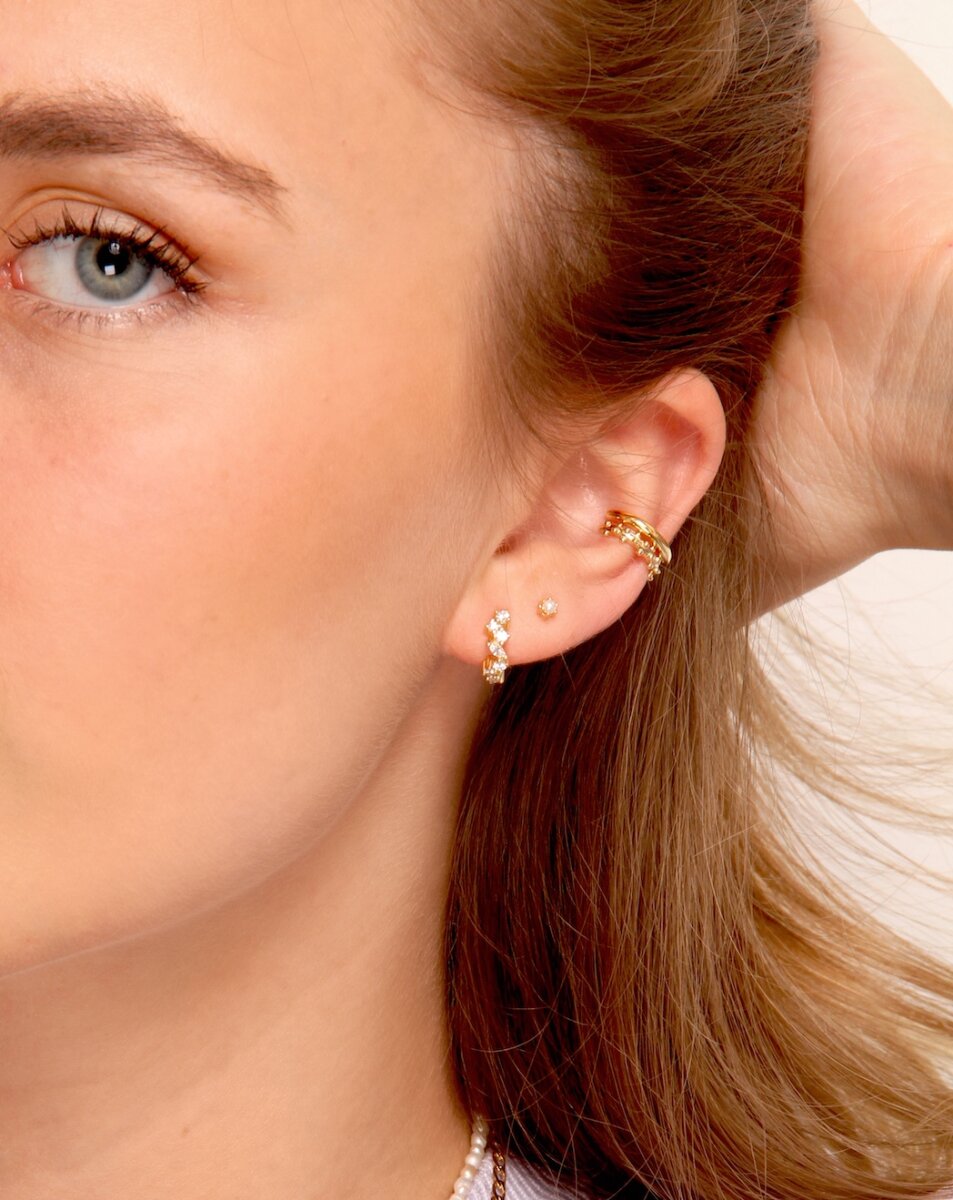 Ear Cuff 'Multiple Dots' aus vergoldetem Silber, 15,00