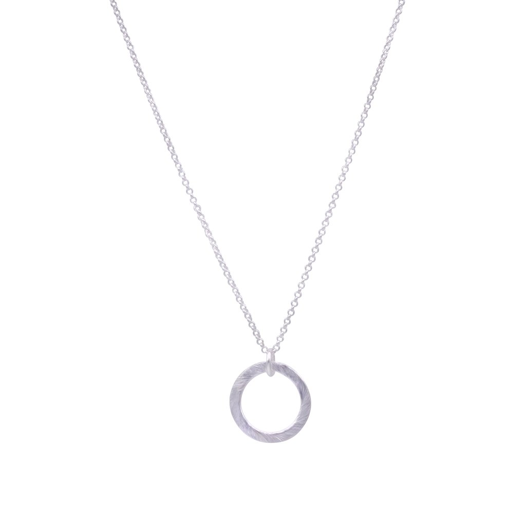 Silberne Kette mit rundem Anhänger, 35,00