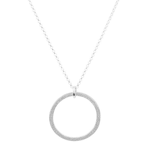 Halskette mit großem Ring-Anhänger aus 925 Sterling Silber, 45,00